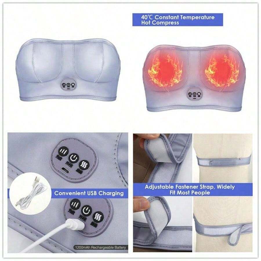 UKLISS Breast Massager Intelligent Electric Massage Bra, Improve Breast ...