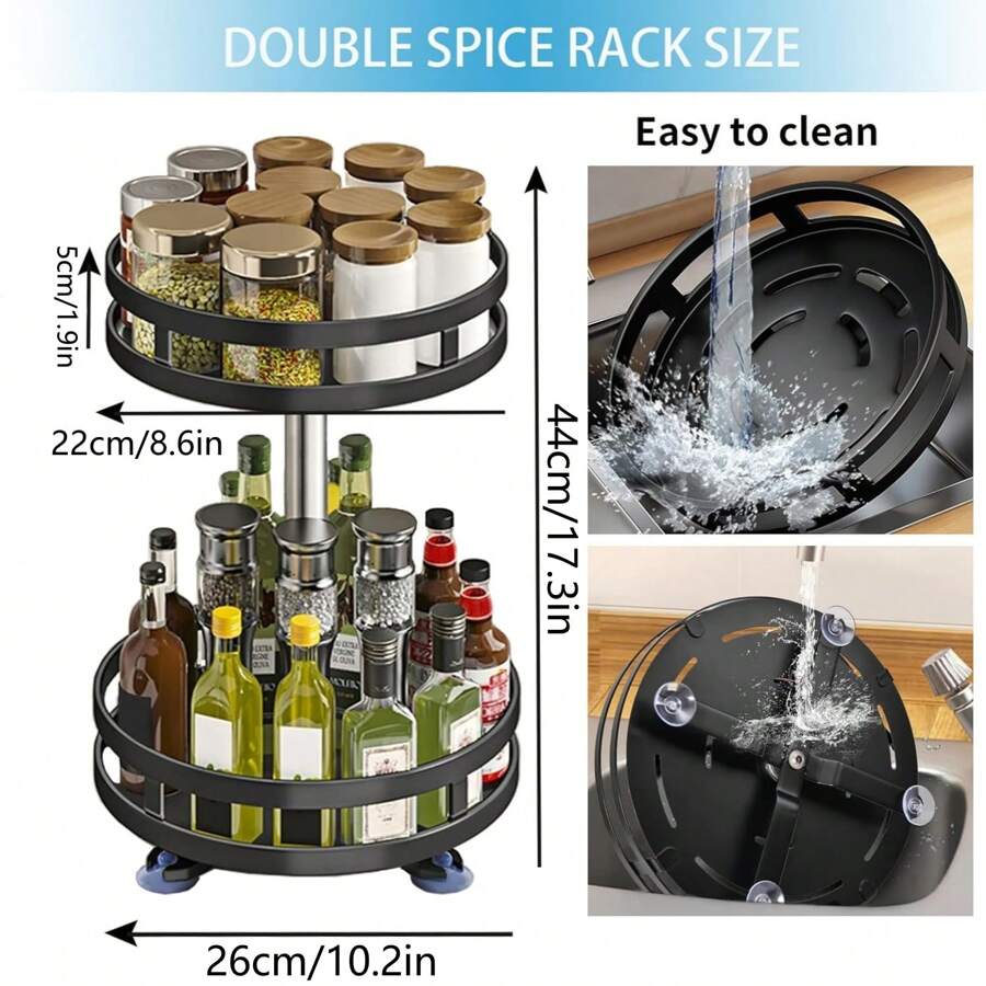 Rotating Spice Rack, Multi-Layer Tier Slouchy Susan Turntable, Rotates ...