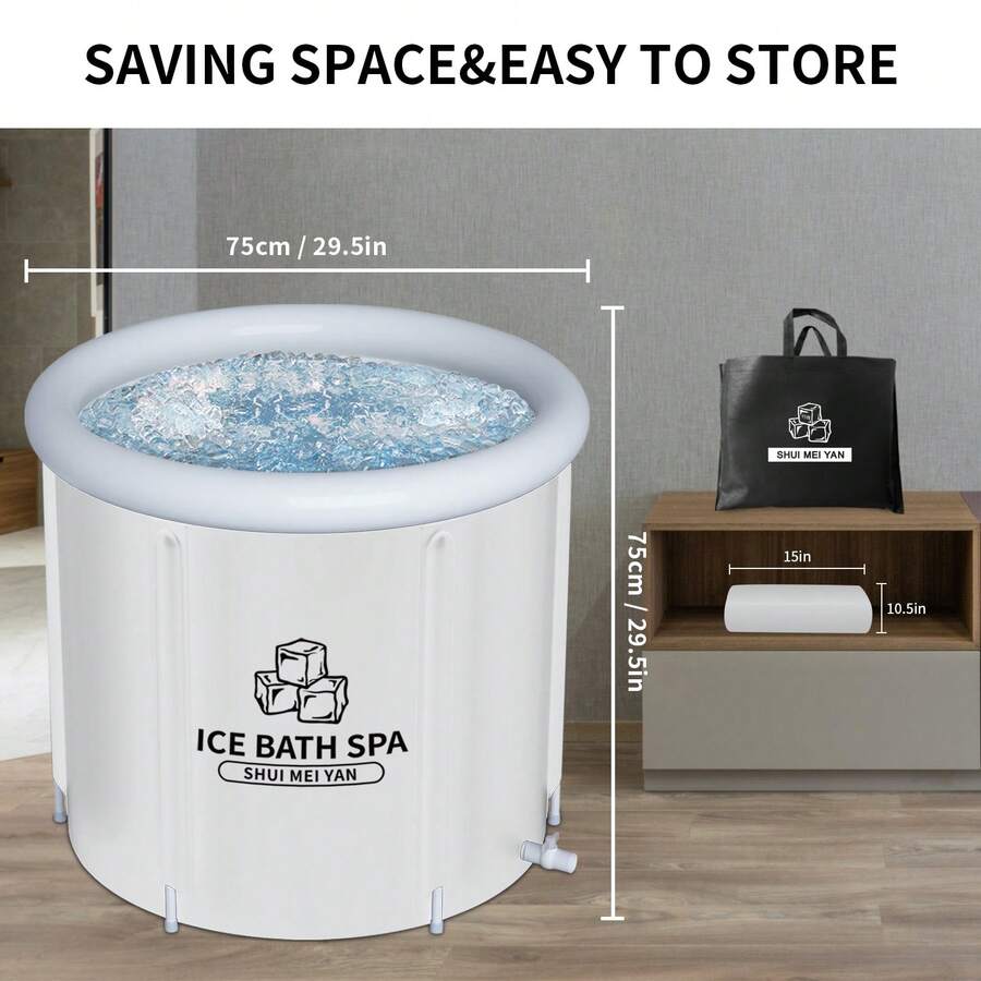 Large Ice Bath Tub Outdoor With Lid Portable Bathtub Athletes Cold ...