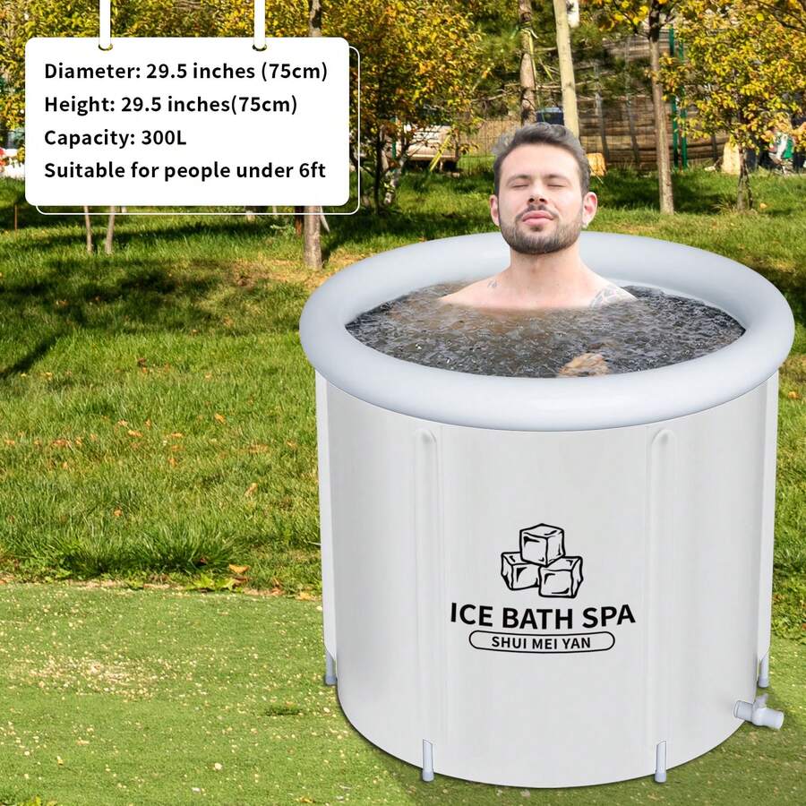 Large Ice Bath Tub Outdoor With Lid Portable Bathtub Athletes Cold ...