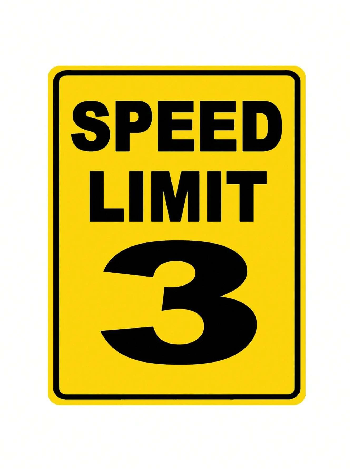 Speed Limit 3 Sign Mph Slow Warning Traffic Road Highway Metal Tin Sign ...