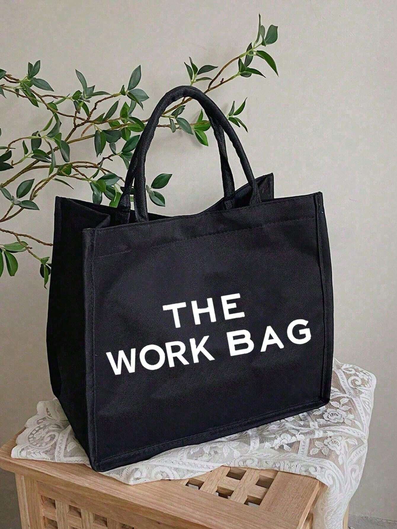 1ชิ้น ถุงของขวัญส่วนตัว พิมพ์ตัวอักษร "The Work Bag", ความจุใหญ่, กัน ...