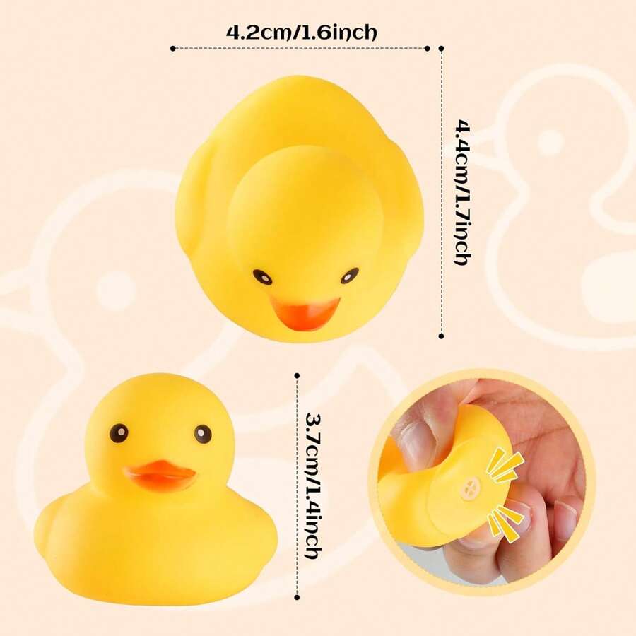 10 PCS Mini Rubber Duck Bath Duck Toys ,Squeak And Float Yellow Ducks ...