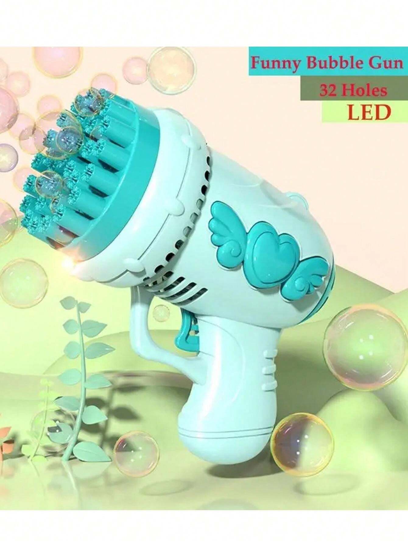32-Hole Handheld Rocket Bubble Machine, Automatic Electric Bubble Gun ...