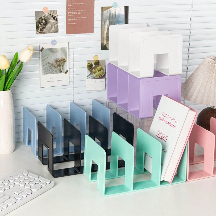 2pcs Bookends Book Organizer, A4 Size Separator Panels Desktop Office ...