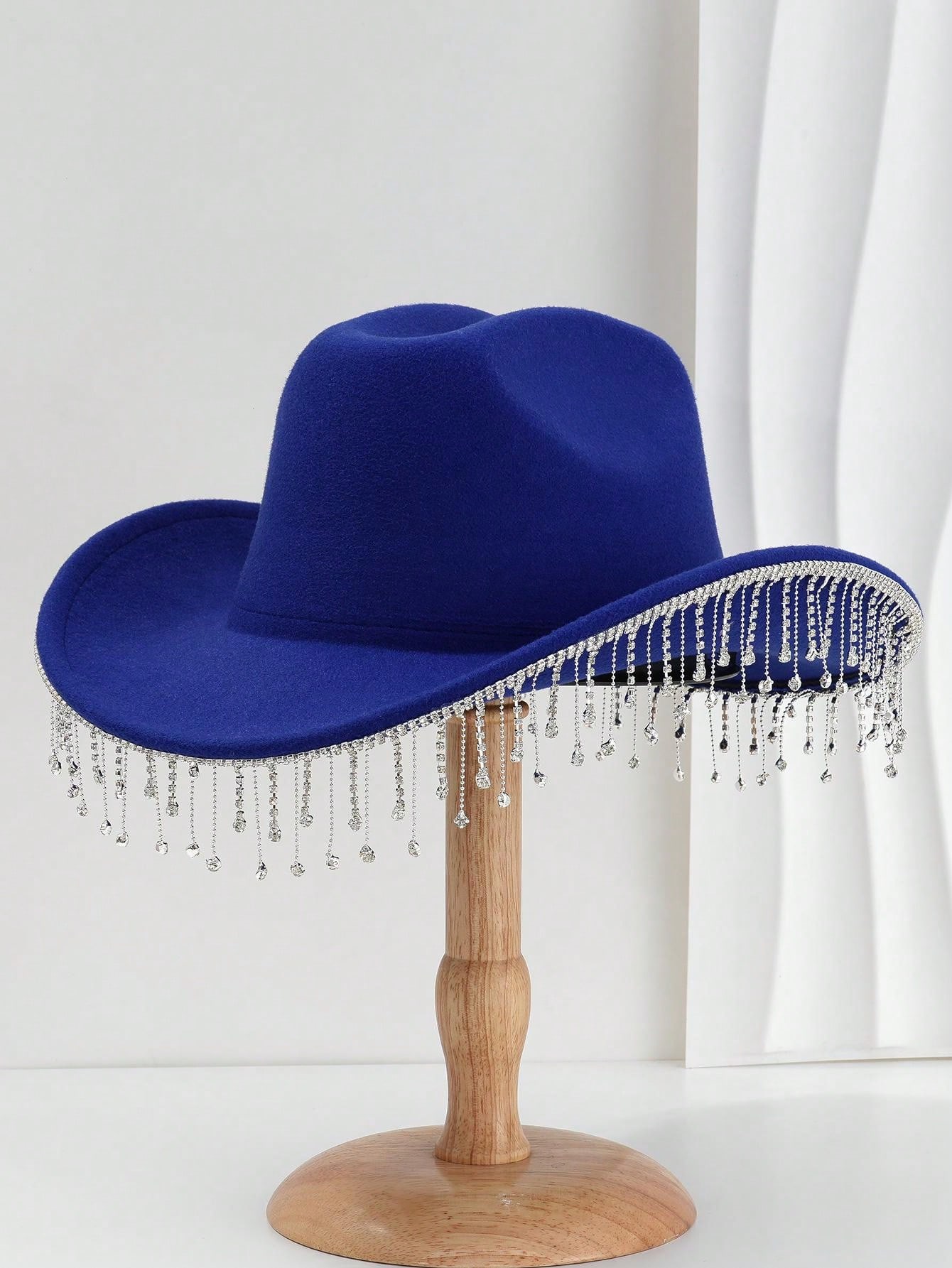 1pc Unisex Solid Color Unique Shiny Rhinestone Tassel Hat, Schwester ...