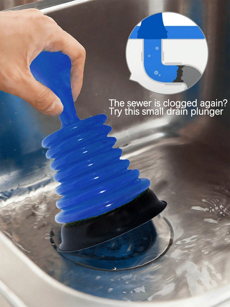 1pc Drain & Toilet Plunger Set, Easy-To-Use Mini Plunger With Strong ...