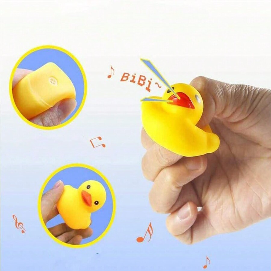 10 PCS Mini Rubber Duck Bath Duck Toys ,Squeak And Float Yellow Ducks ...