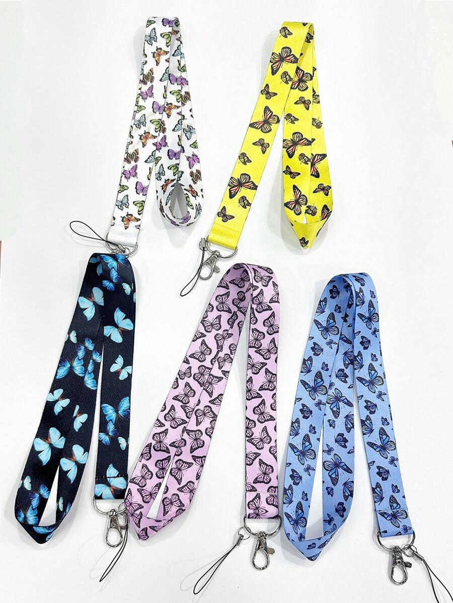 1pc Cartoon Butterfly ID Card Lanyard, Suitable For Hanging Keys, Phone Lanyards, Game Consoles ...