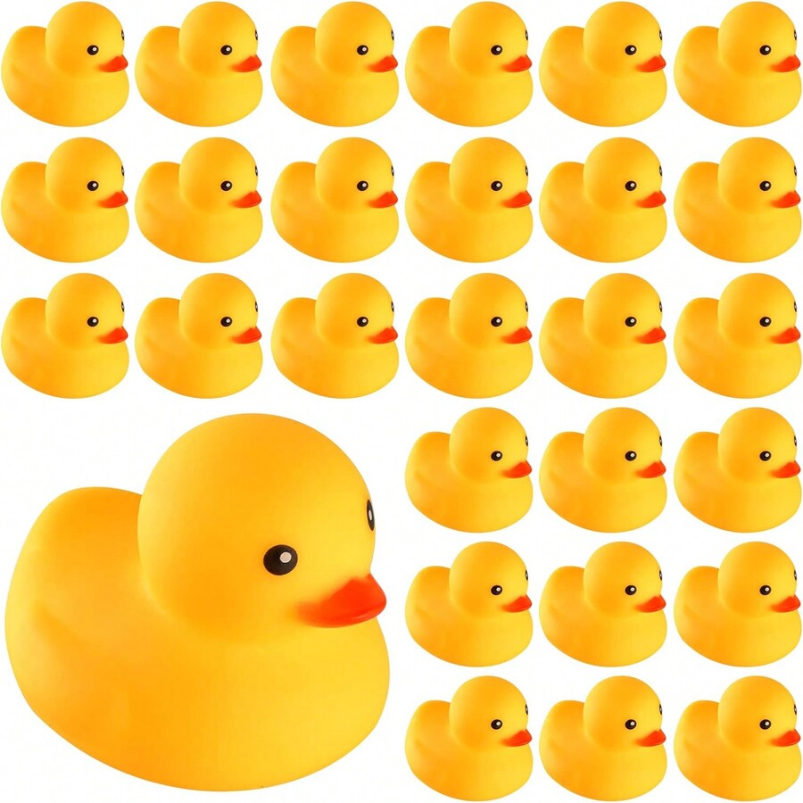 10 PCS Mini Rubber Duck Bath Duck Toys ,Squeak And Float Yellow Ducks ...