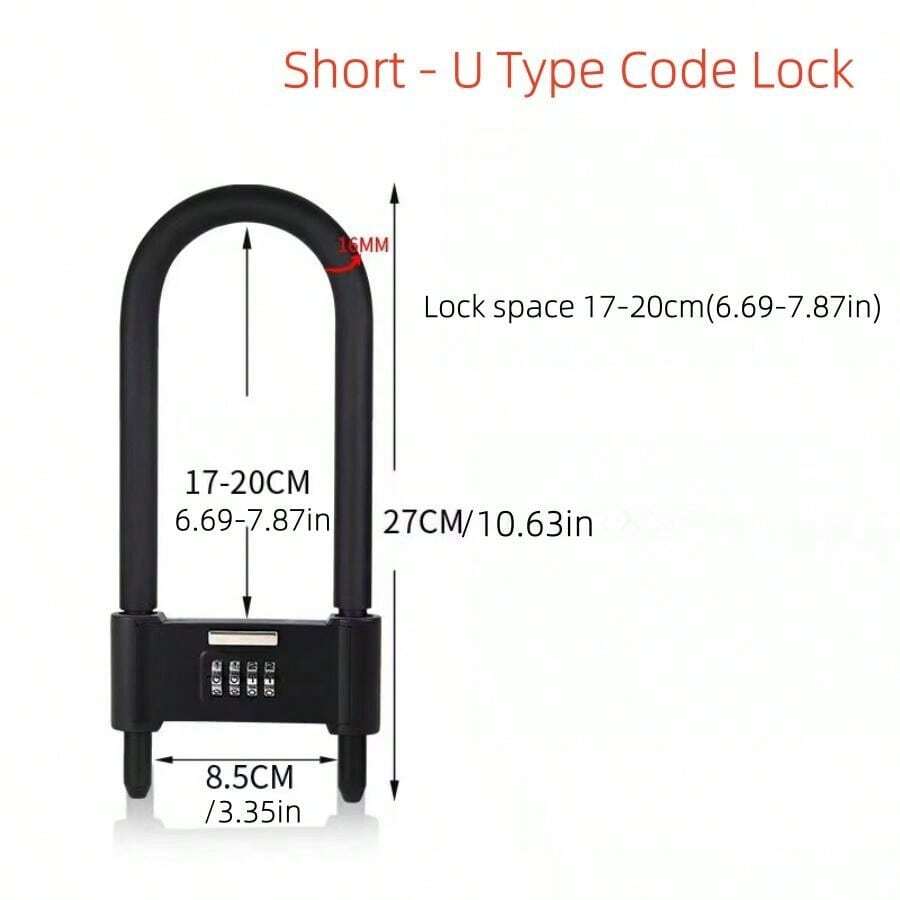 Heavy Duty U-Lock Anti-Theft Chain And Lock With Password For ...
