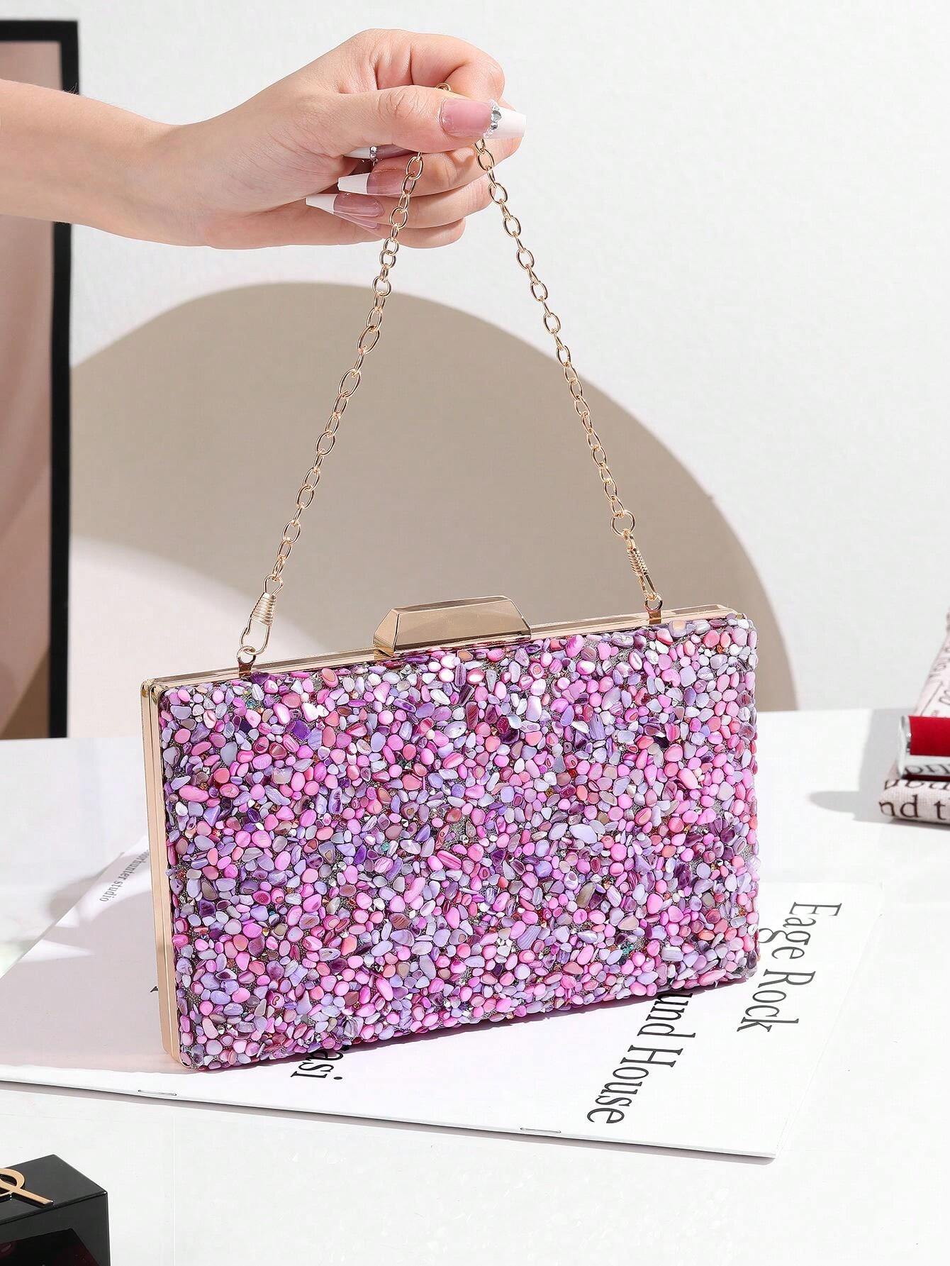 Gorgeous Rhinestone-Embellished Purple Evening Clutch For Women ...