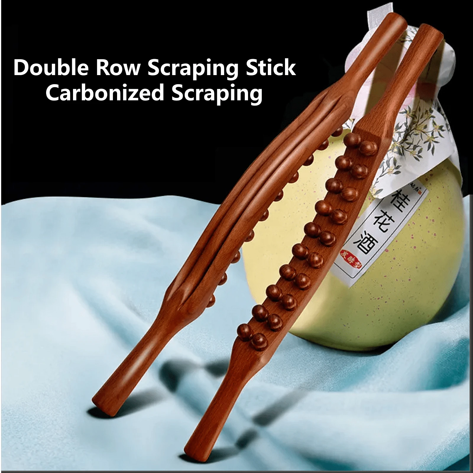 1pc Carbonized 20-Beads Fascia Roller Bar Beauty Salon Massage Stick ...