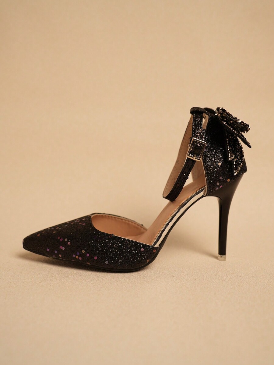 Pointed Toe Glitter High Heel Dress Sandals, Elegant And Sexy Stilettos ...