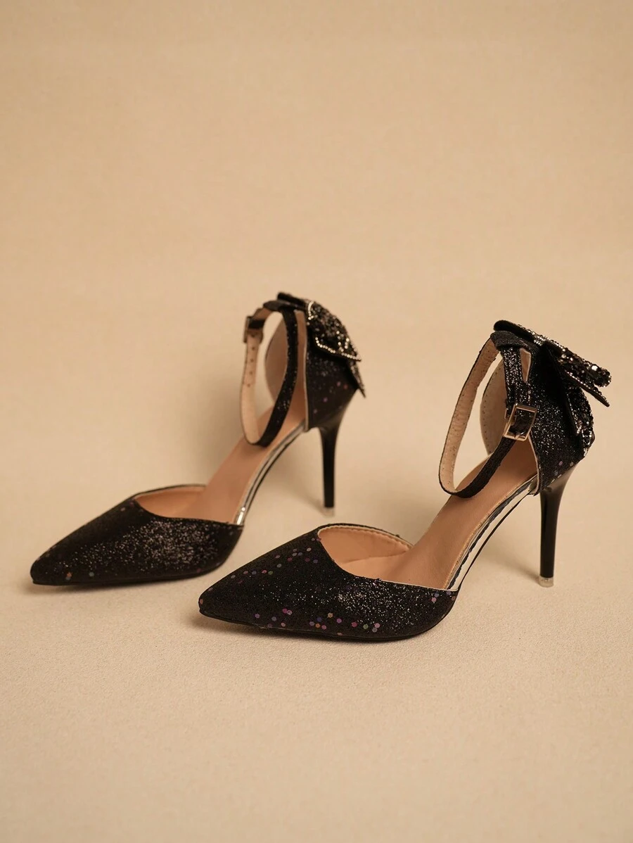Pointed Toe Glitter High Heel Dress Sandals, Elegant And Sexy Stilettos ...