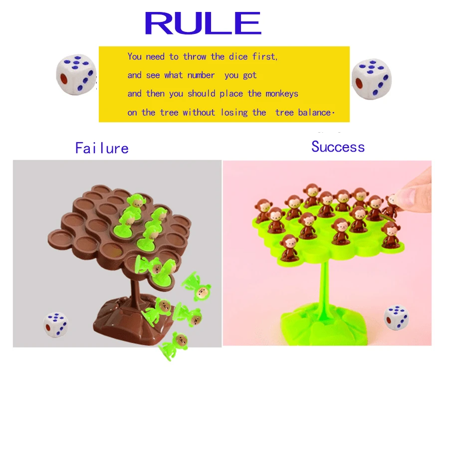 Random 1 Piece Monkey Balance Tree Party Tabletop Balancing Battle Game ...
