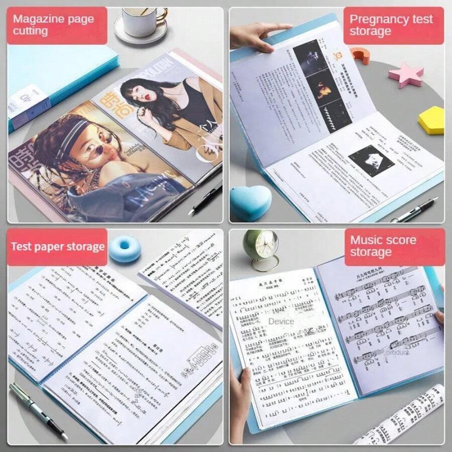 A4 Size Transparent Document Folder With Insert Pages For Papers, Sheet ...