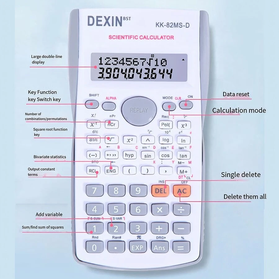 1pc Engineering Scientific Calculator 2 Line Function Calculator