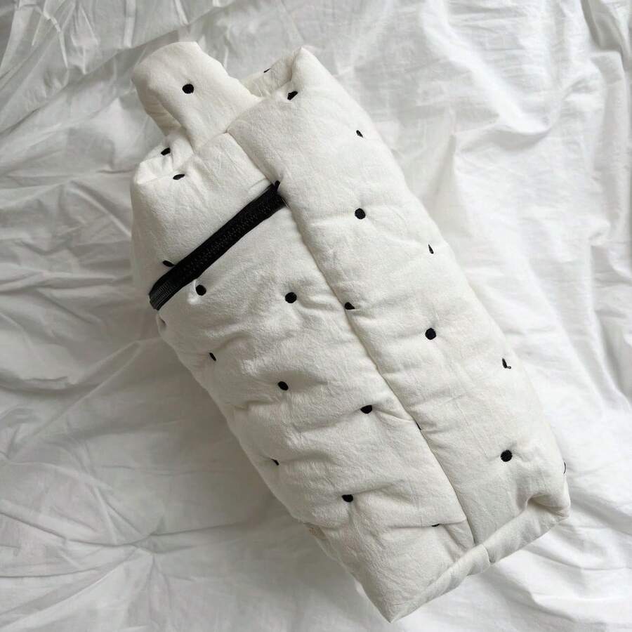 1pc Polka Dot Mommy Bag With Zipper, Hangable On Strollers, Portable ...