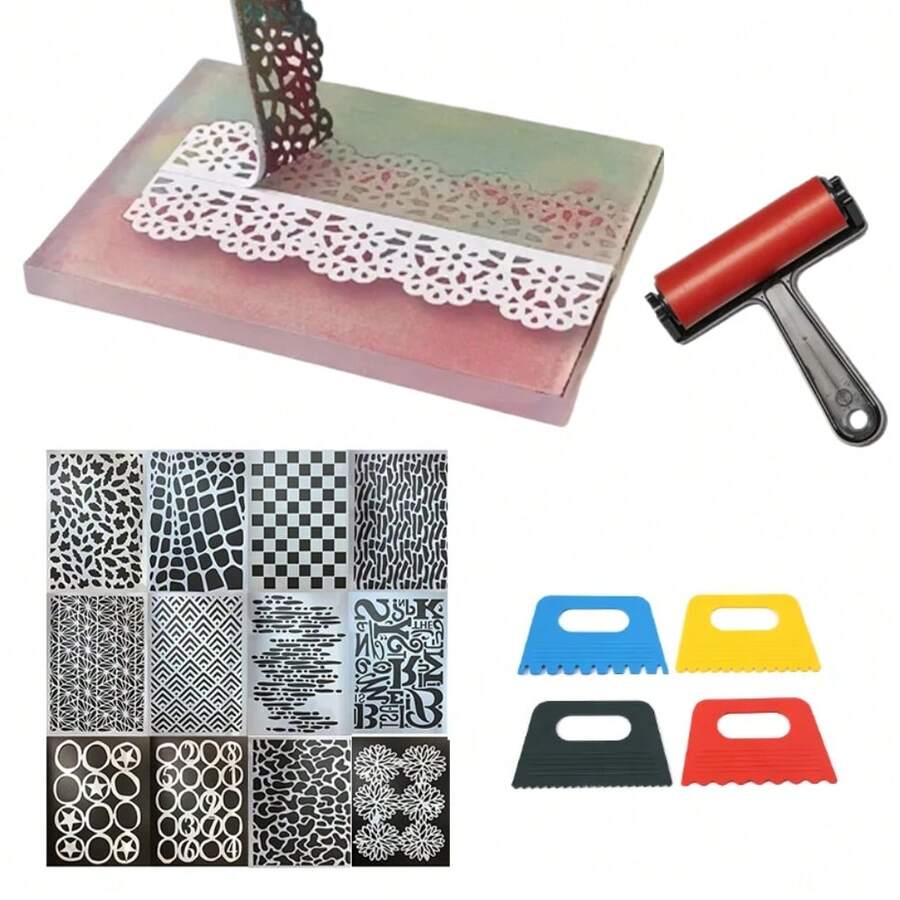 Gelli Plate And Tools For Monoprinting Mixed Media Arts And Crafts ...