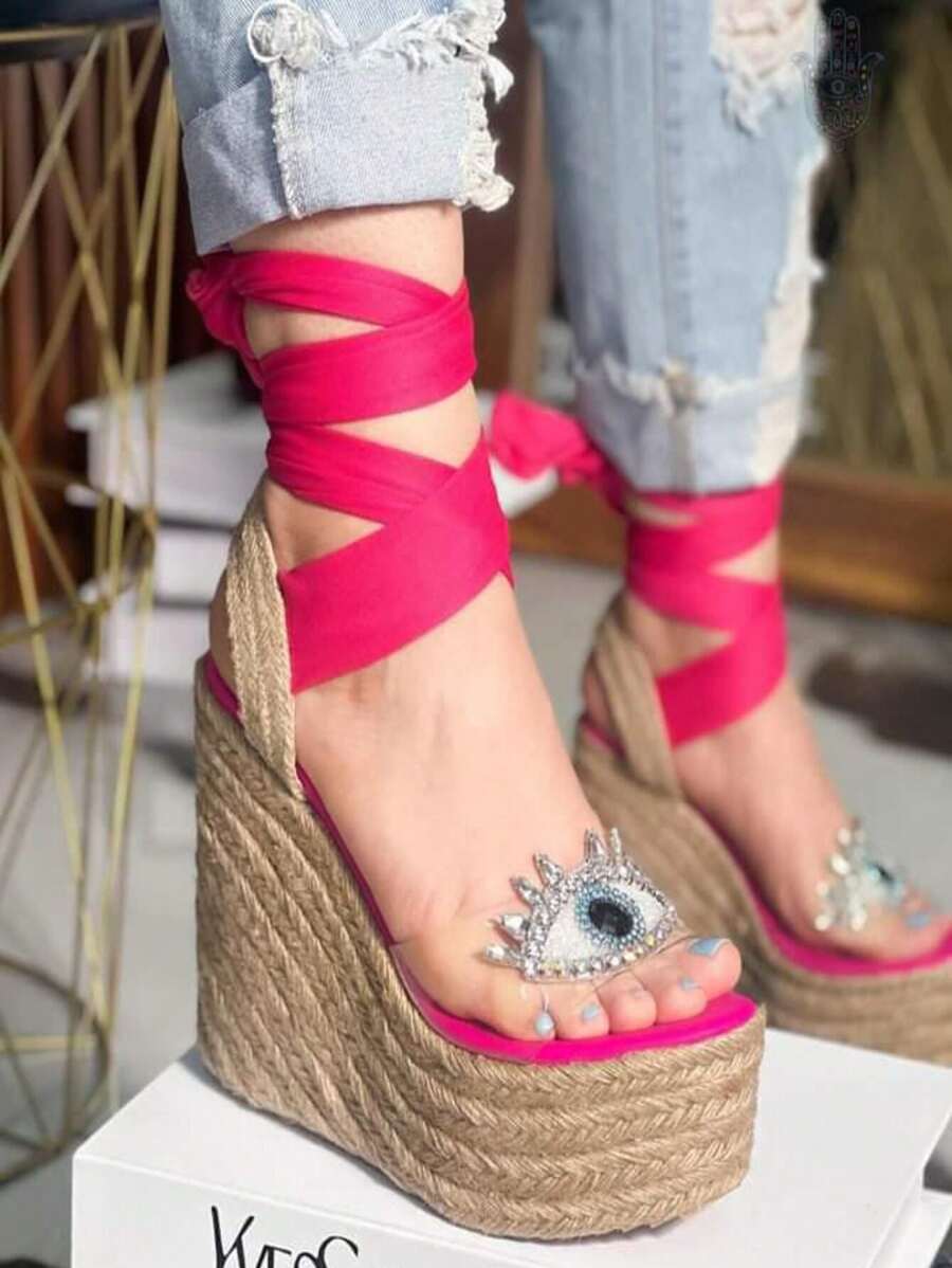 SHEIN ALPARGATAS DE MODA CON OJO TURCO CUÑAS ALTAS ZAPATOS MUJER | Moda ...