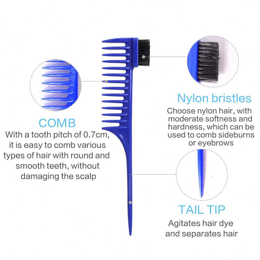 1pc 3 In 1 Hair Comb,Hair Styling Comb , Teasing Hair Brush Rat Tail ...