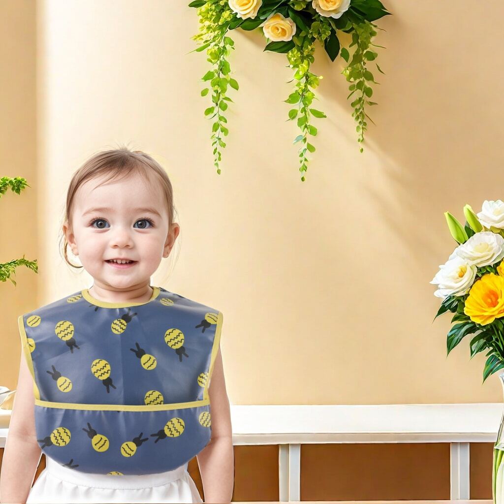 Waterproof Baby Feeding Bibs, 4-Pack With Reversed Pocket Design, More ...