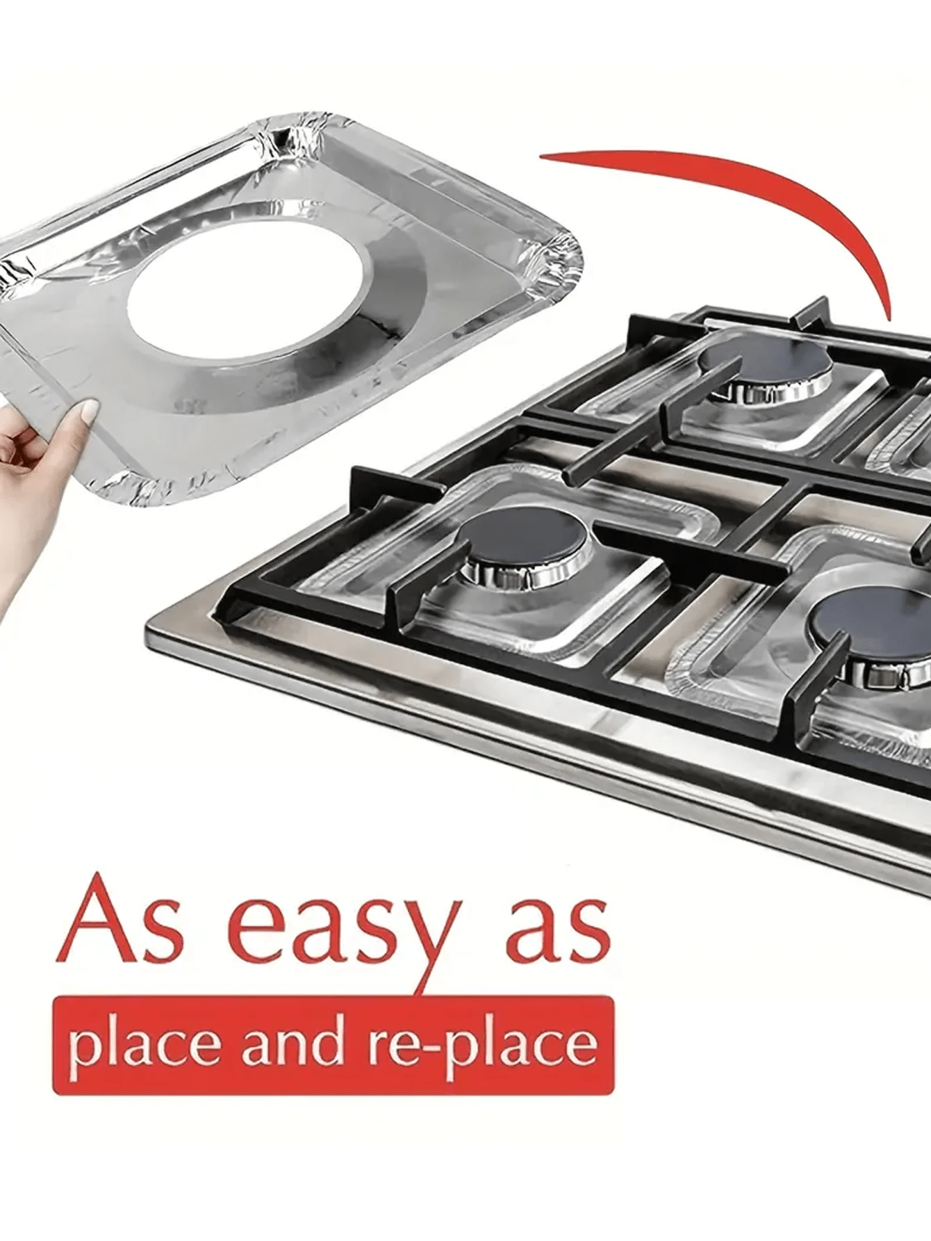 Aluminum Gas Stove Burner Covers -Thicker Foil Square Burner Liners ...
