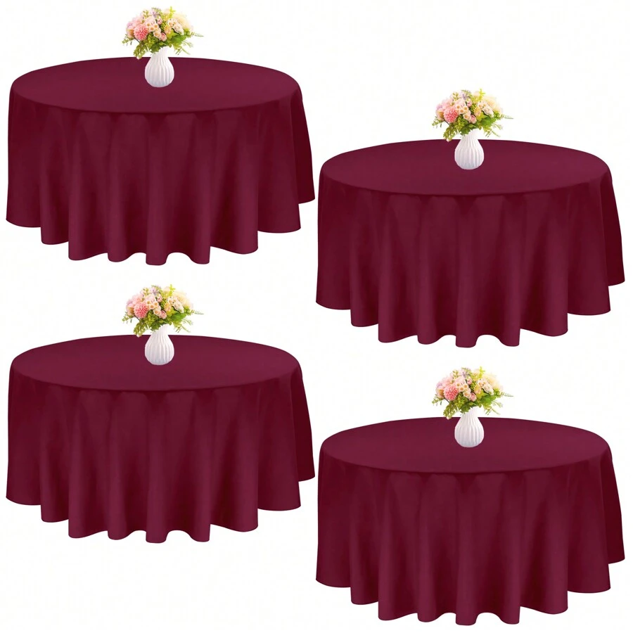 4 Pack Round Tablecloth Polyester Round Table Covers For Round Tables ...
