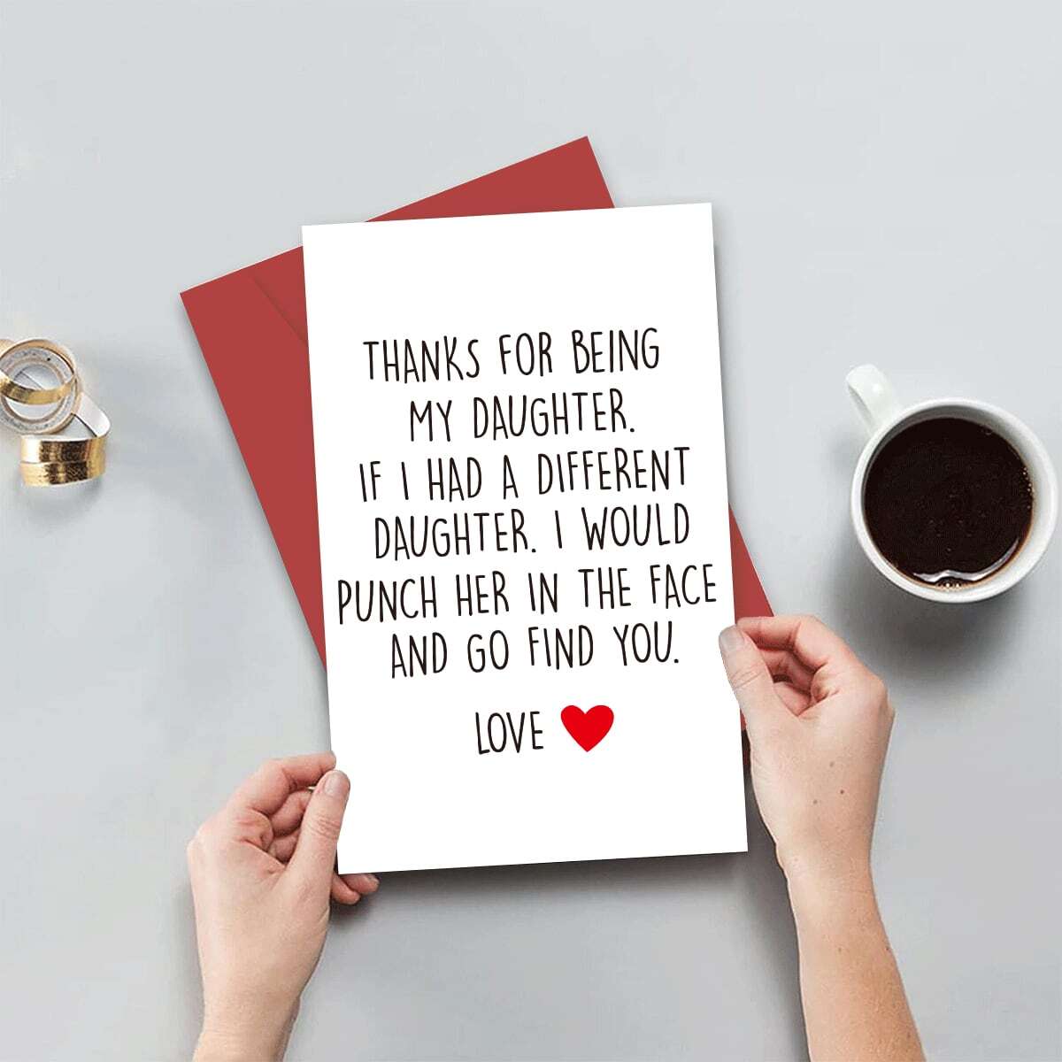 1 Pc Funny Birthday Card For Daughter, Humorous Birthday Greeting Card ...