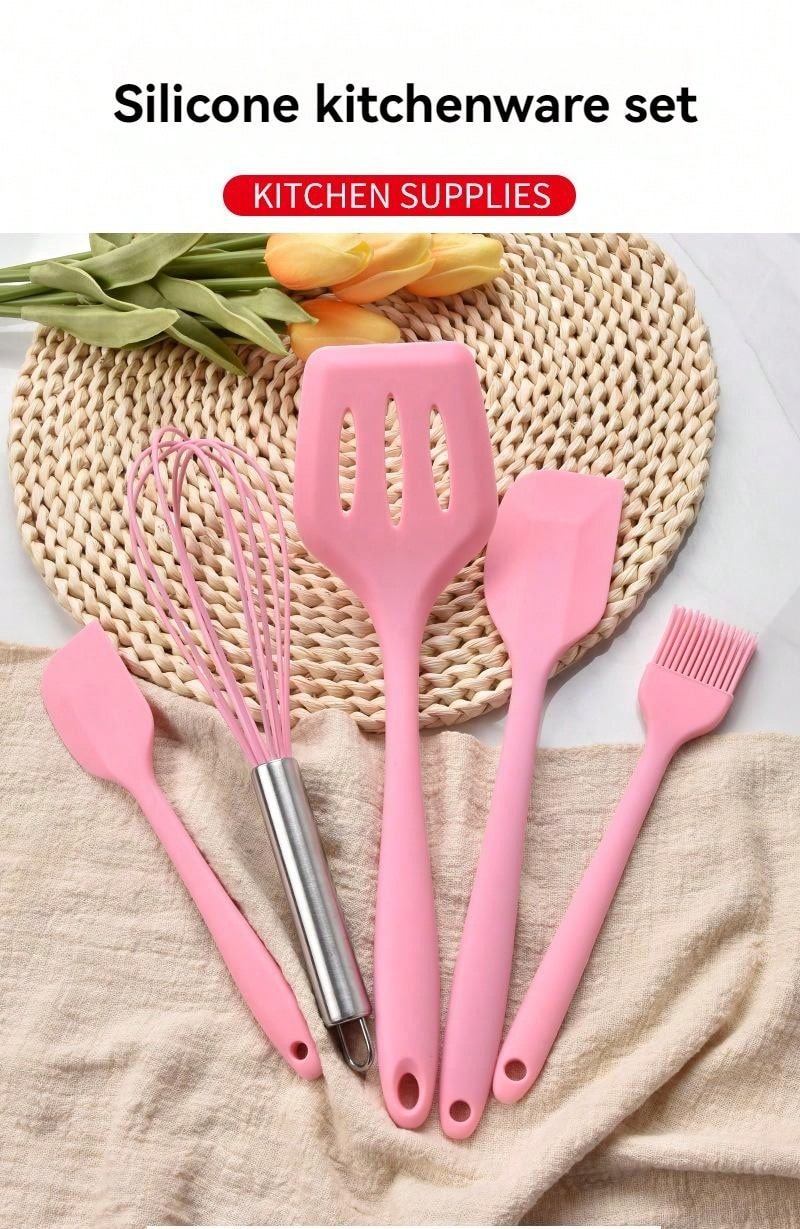 Silicone Kitchenware Set Scraper 5-Piece Set Baking Kitchenware Full ...