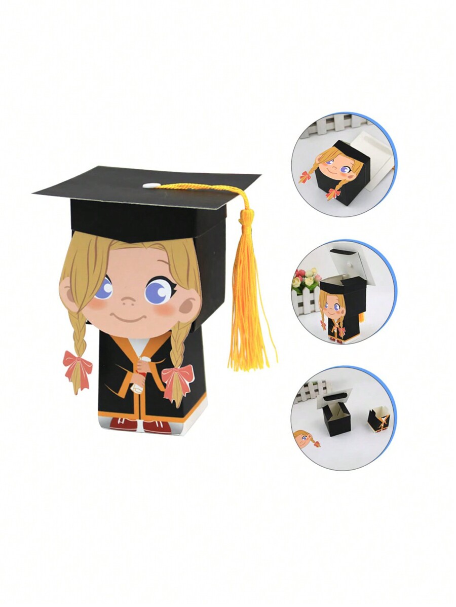 Set Of 12 Party Favor Gift Boxes, Graduation Cap Shaped Box, Suitable ...