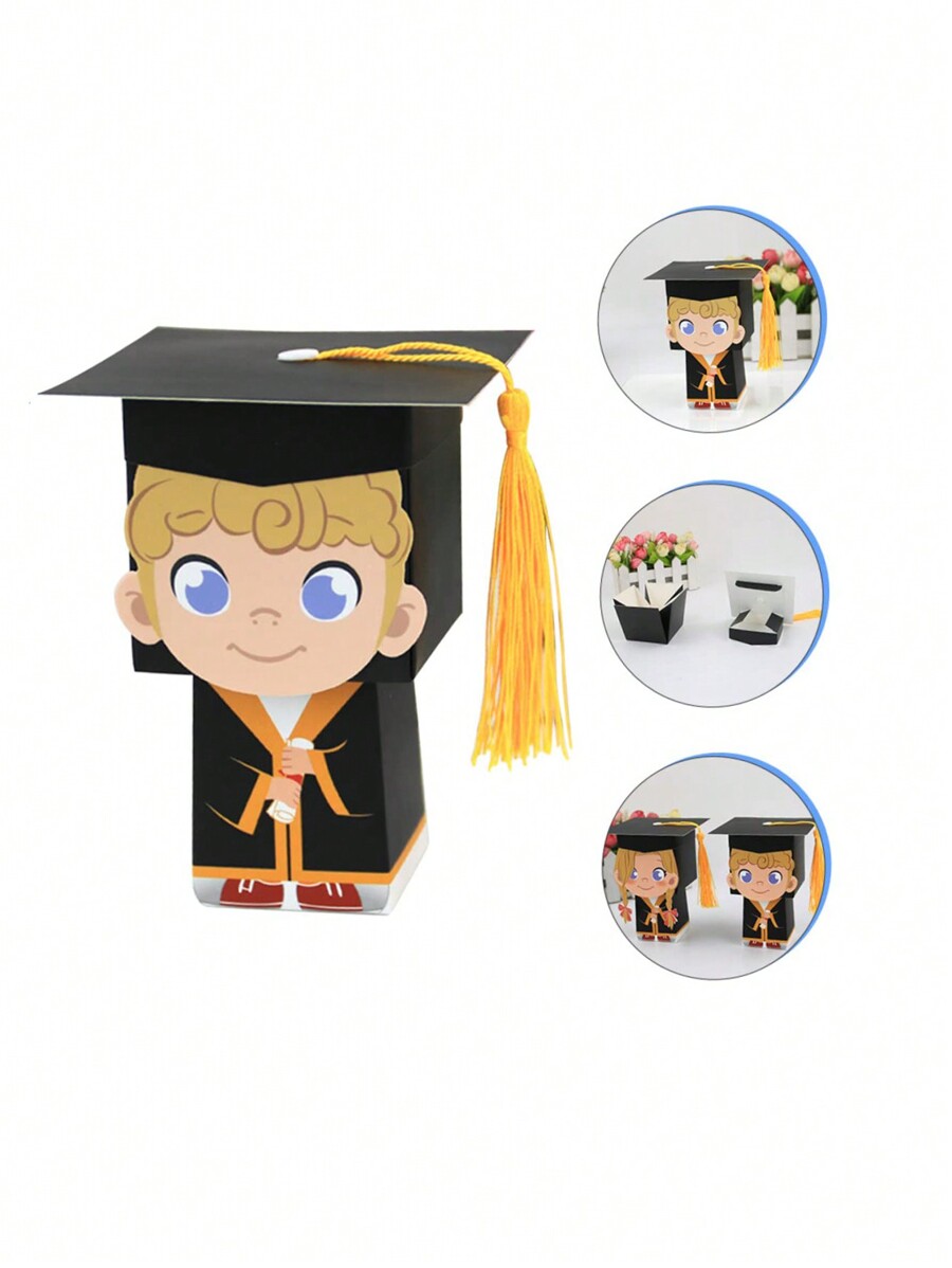 Set Of 12 Party Favor Gift Boxes, Graduation Cap Shaped Box, Suitable ...