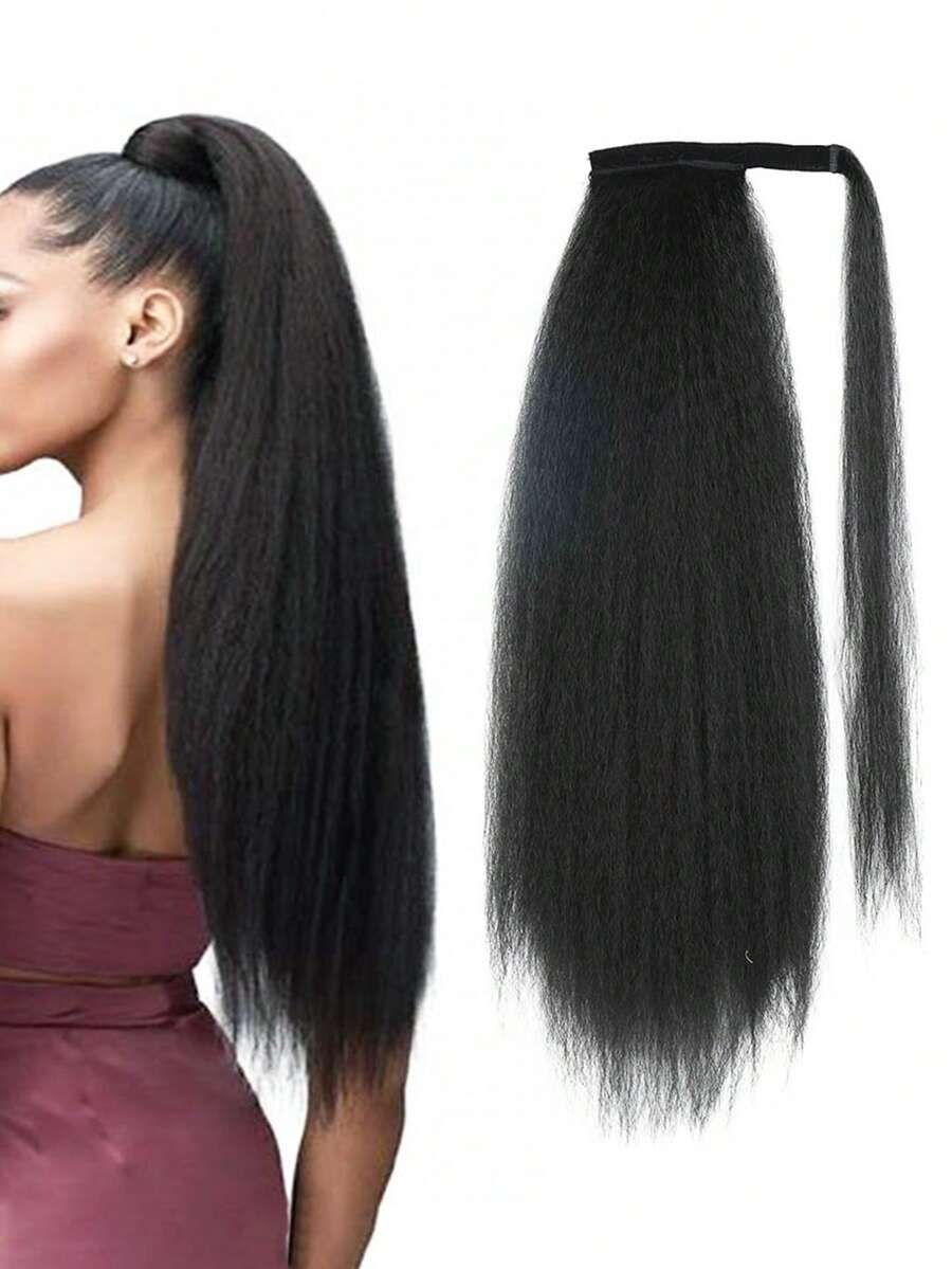 Afro Kinky Straight Wrap Around Ponytail Yaki Straight Pony Tails ...