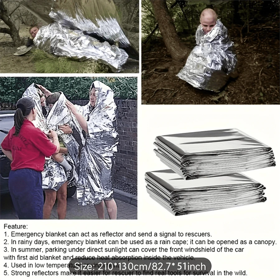 5pcs Outdoor Survival Portable First Aid Blanket, Cold-Proof Insulation ...