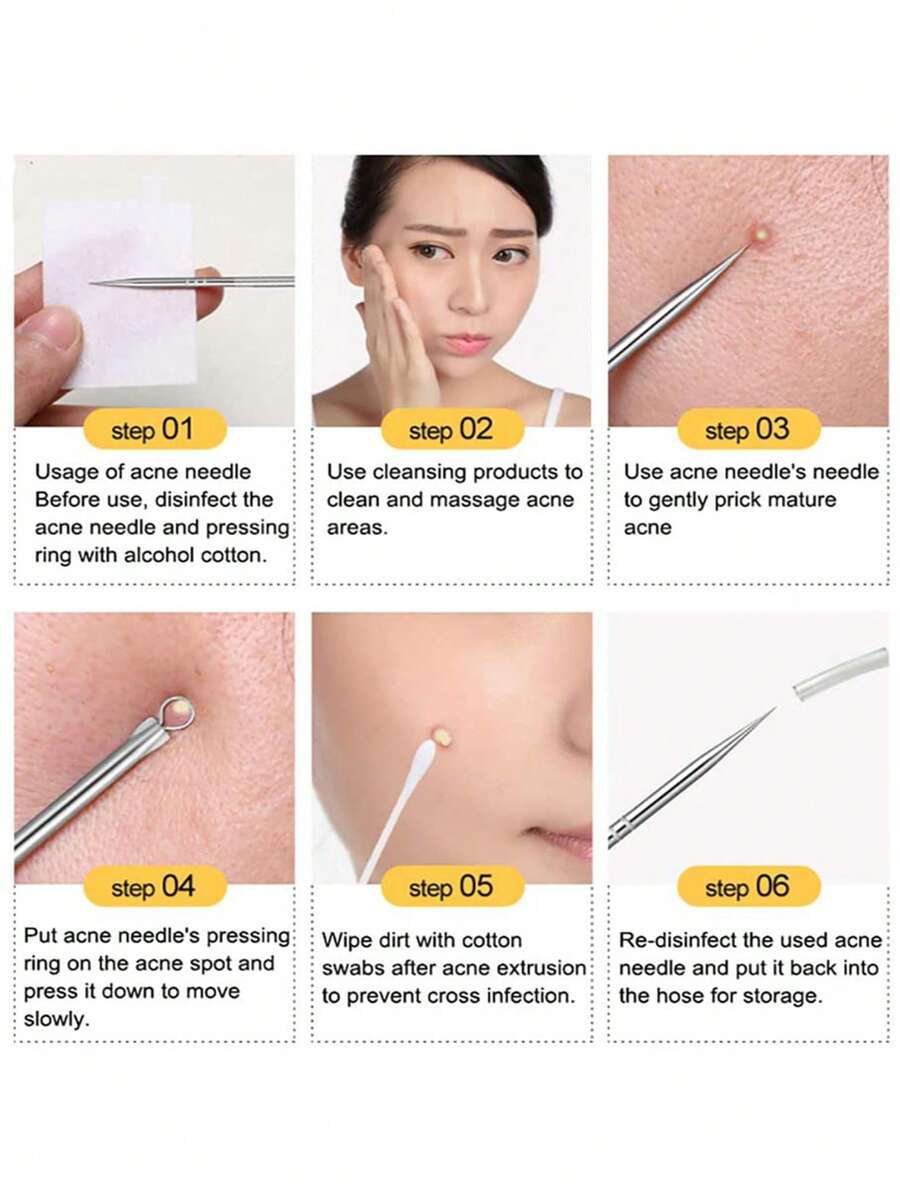 Beauty Acne Care Pore Cleanser Needle Hook Set | SHEIN UK