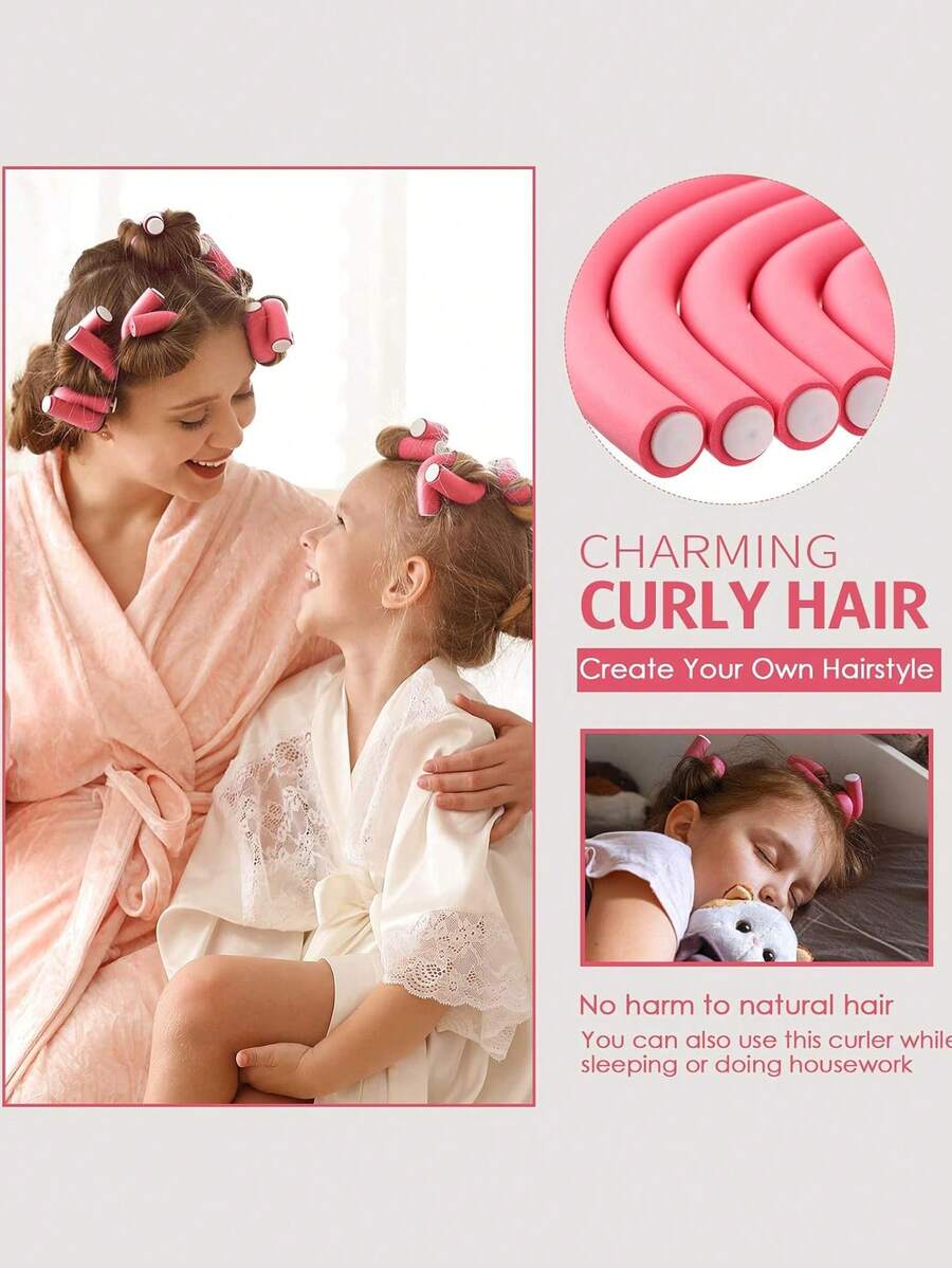 10/20/30pcs Flexible Foam Hair Curling Rods With A Rat Tail Comb ...