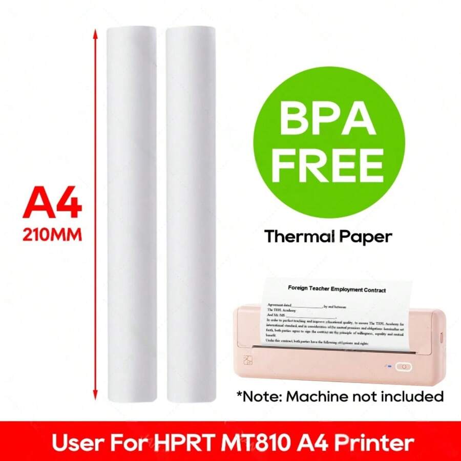 HPRT MT810 A4 Thermal Printer Paper Roll A4 Paper Width 2 4 6 10 Rolls ...