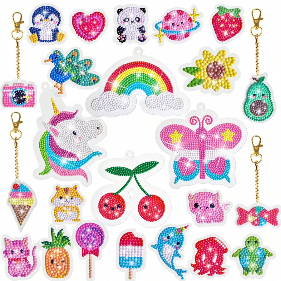 24pcs Diamond Painting Stickers Kits, Arts And Crafts Kits For Girls ...