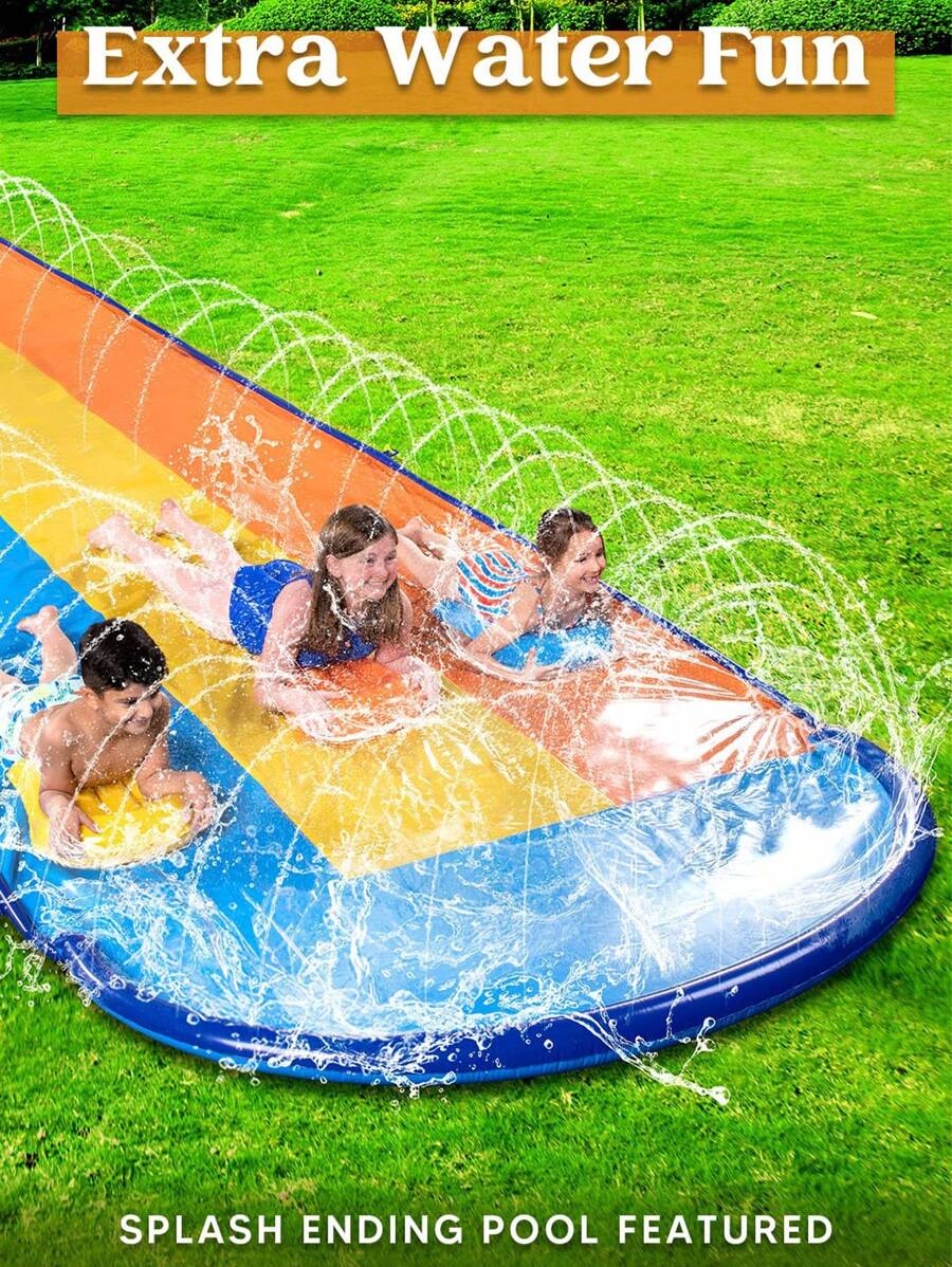 Water Slides For Kids Backyard JOYIN 22.5ft Triple Water Slide And 3 ...