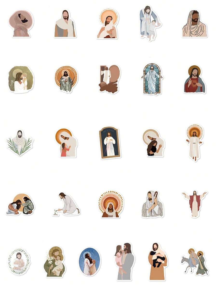 52Pcs Jesus Christ Stickers, Jesus Motivational Stickers For Water ...