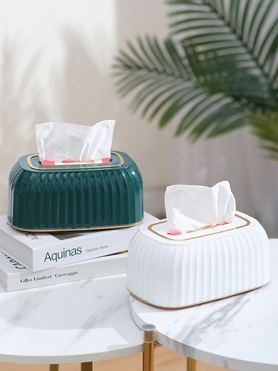 1pc Desktop Tissue Box With Pop-Up Lid, Household Living Room Dining ...
