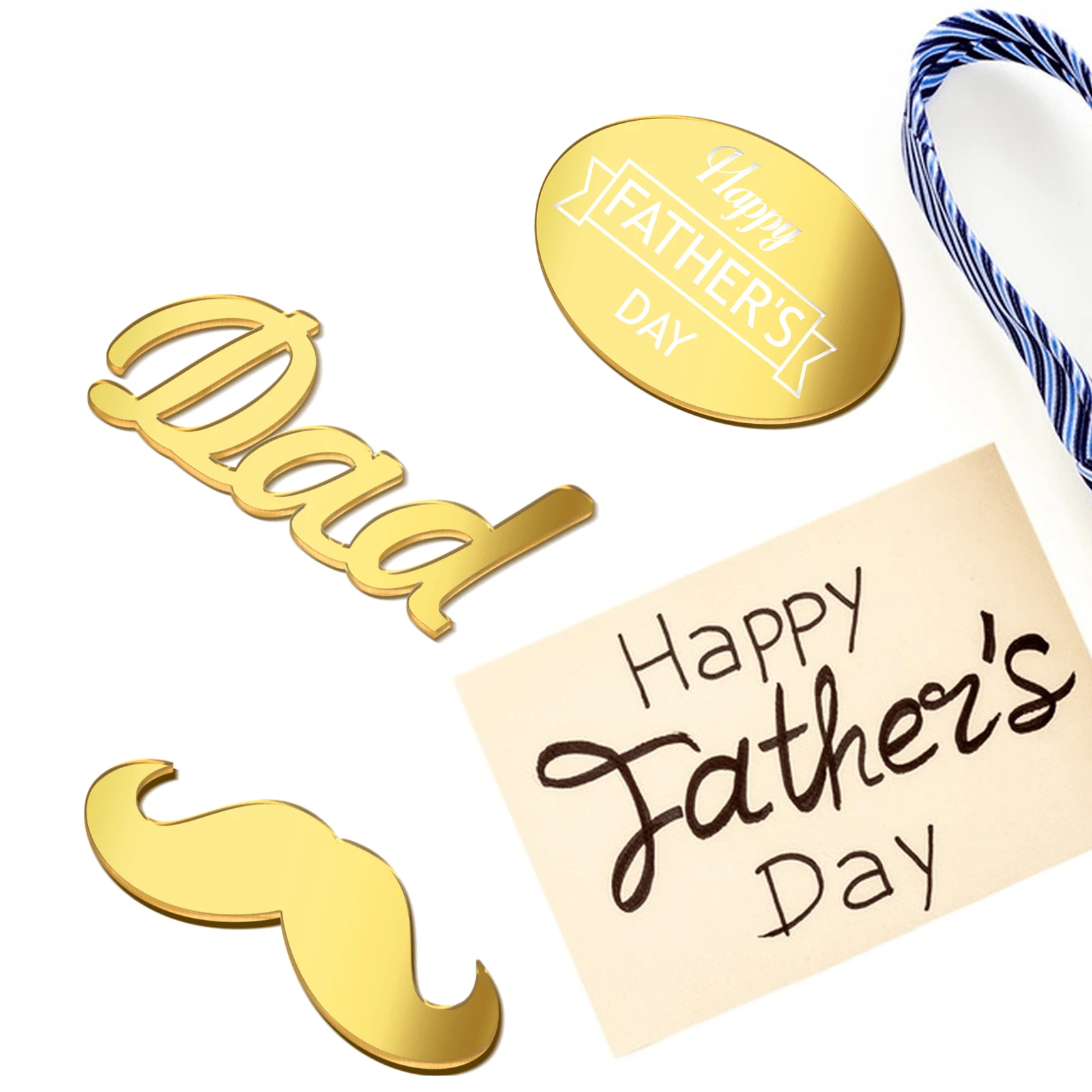 6 PCS Acrylic Father's Day Cupcake Toppers Cupcake Decorations Cake ...