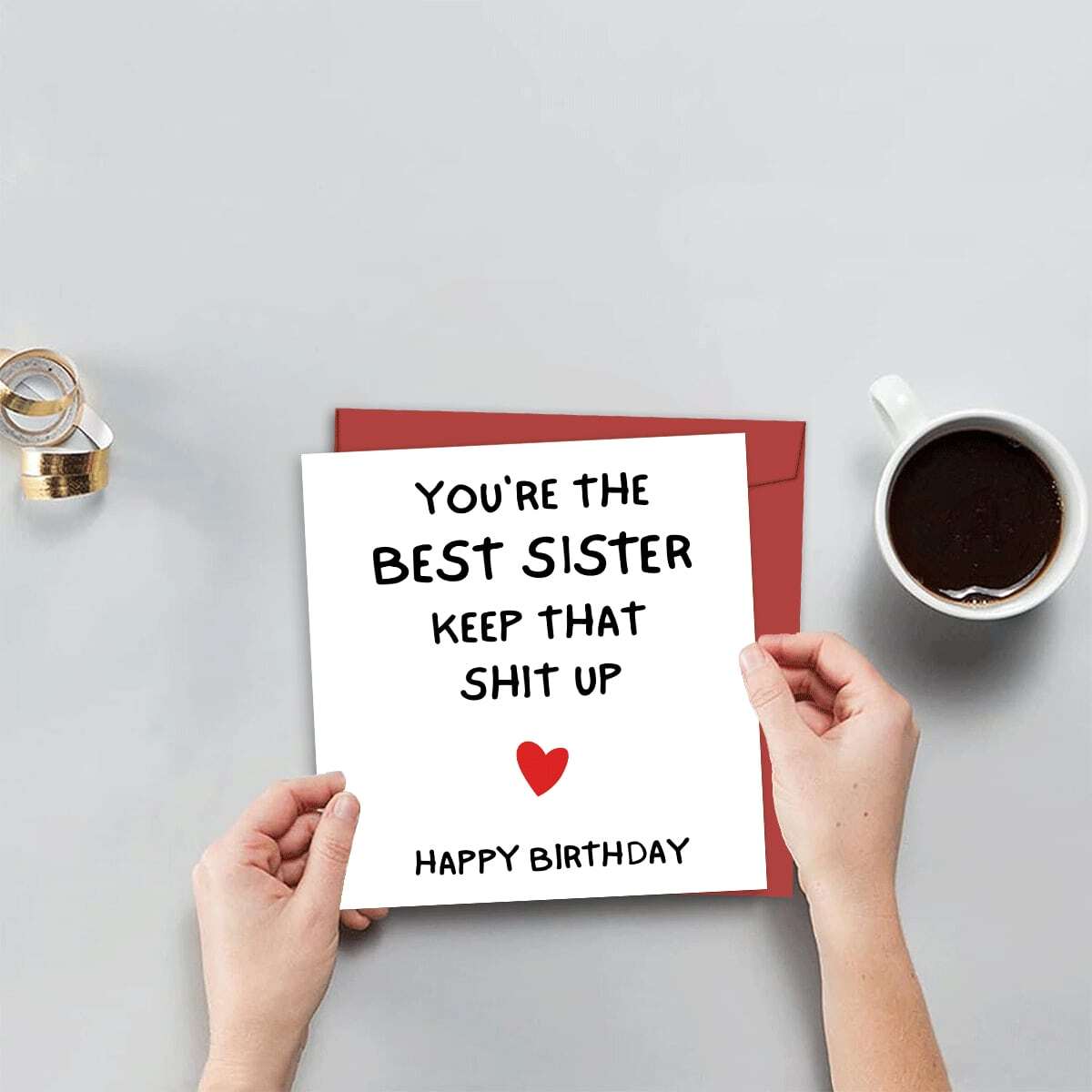 1 Pc Funny Birthday Card For Sister, Special Sister Birthday Card, Rude ...