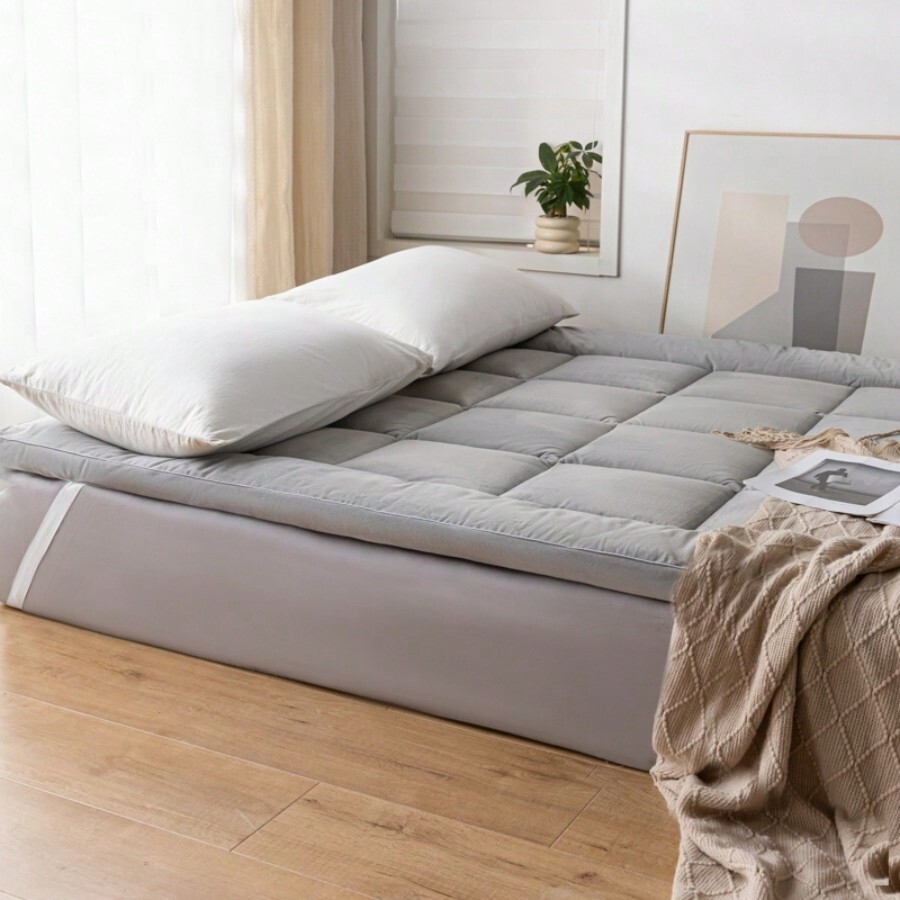 1pc Foldable Mattress Topper For Deep Sleep Full Size Soft Breathable ...