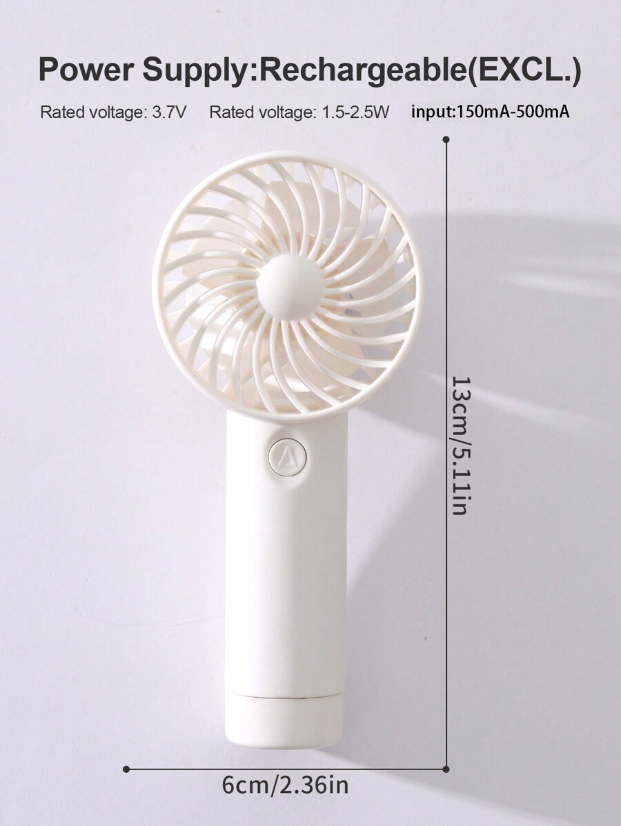 1pc 500mAh Rechargeable Lithium Battery Portable Handheld Mini Fan With ...