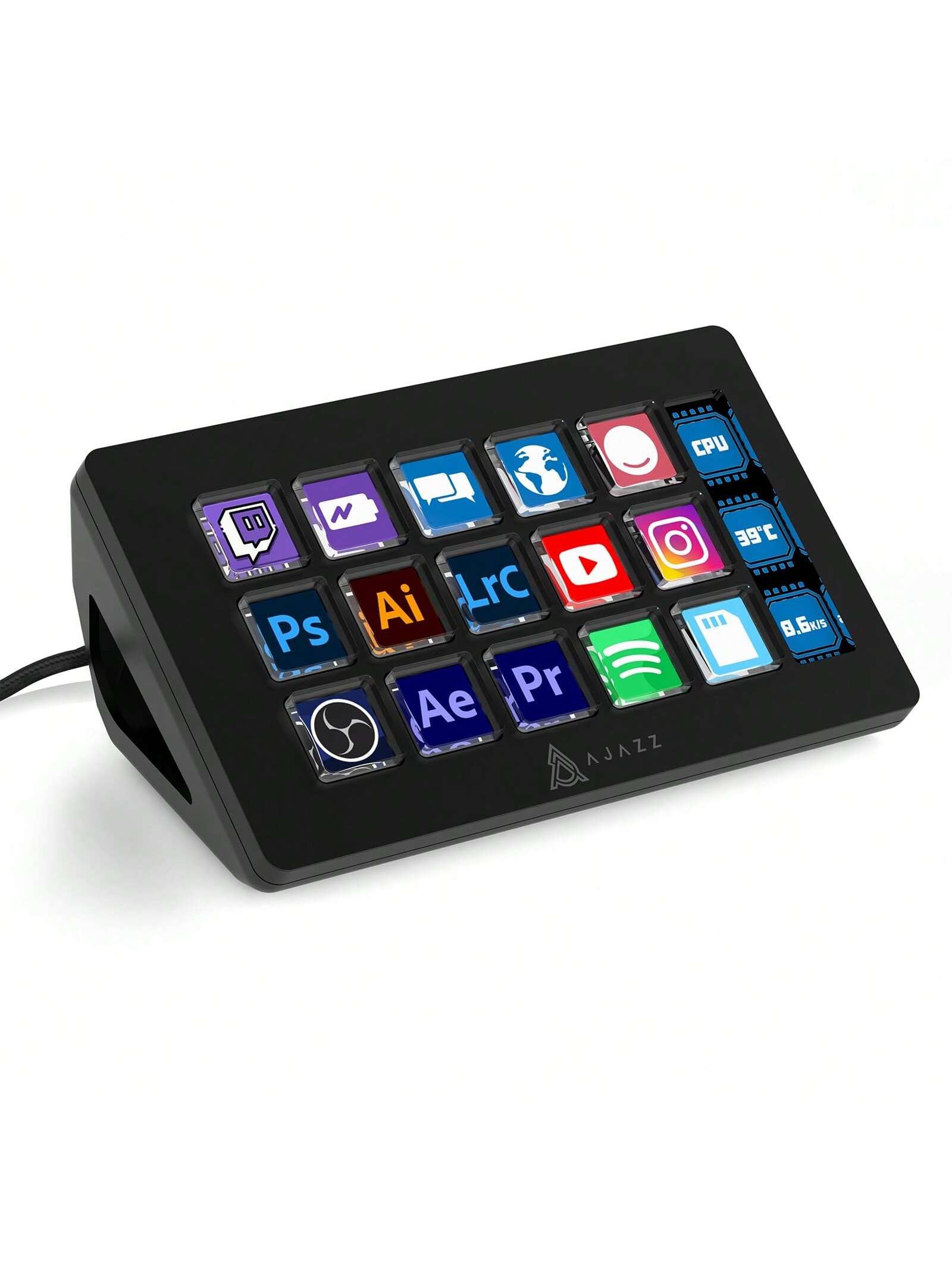 ATTACK SHARK * A.JAZZ AKP153 Stream Studio Controller Keypad Type-C ...