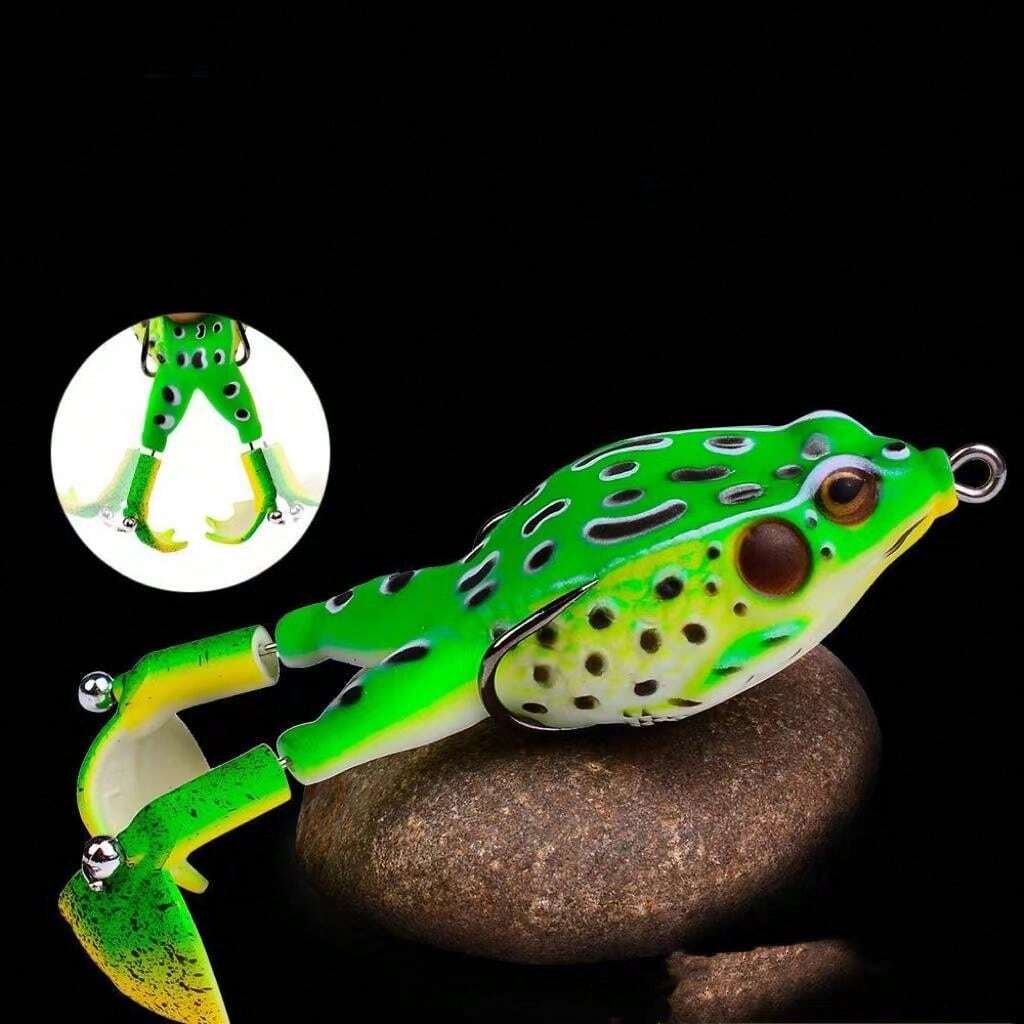 Fishing Lures Set, Topwater Frog Lure Soft Fishing Bait With Tackle Box ...