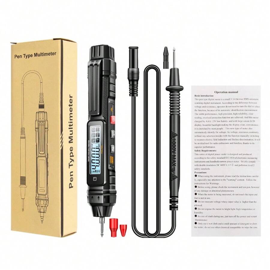 Portable Pen Type Digital Multimeter Voltmeter Resistance Continuity ...
