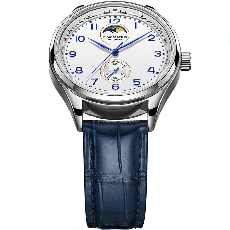 Time Matrix Men's Minimalist Lunar Phase Series Automatic Watch With ...